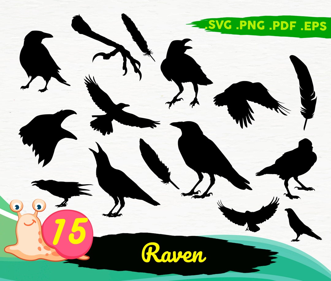 Raven SVG Bundle, Crow Svg, Raven Head Svg, Raven File, Raven Png ...