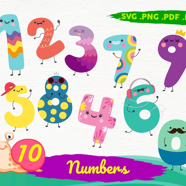Numbers Clip Art - Etsy
