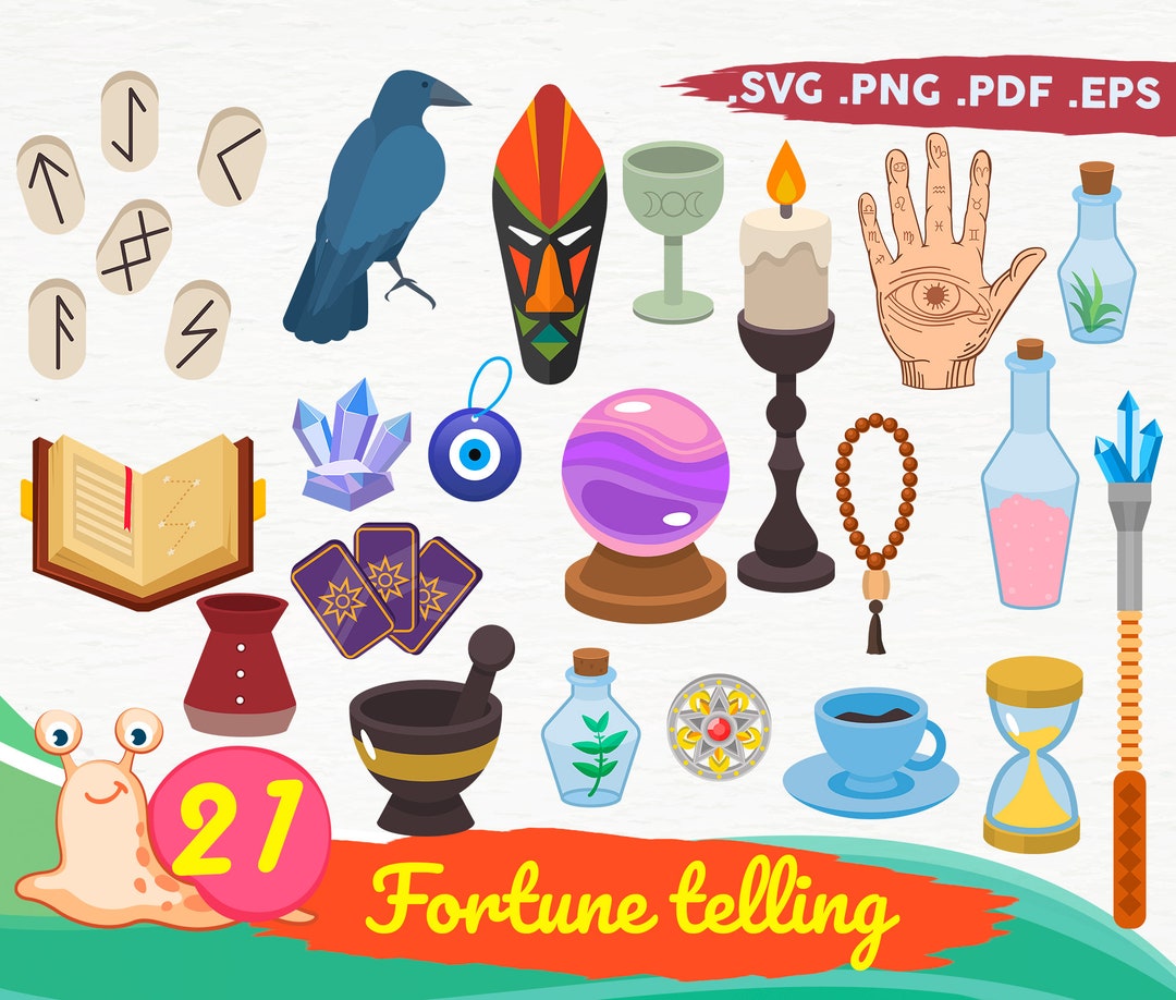 Fortune Telling Svg,witchy Vibes Svg,icon Set,magical Vector Set,tarot ...