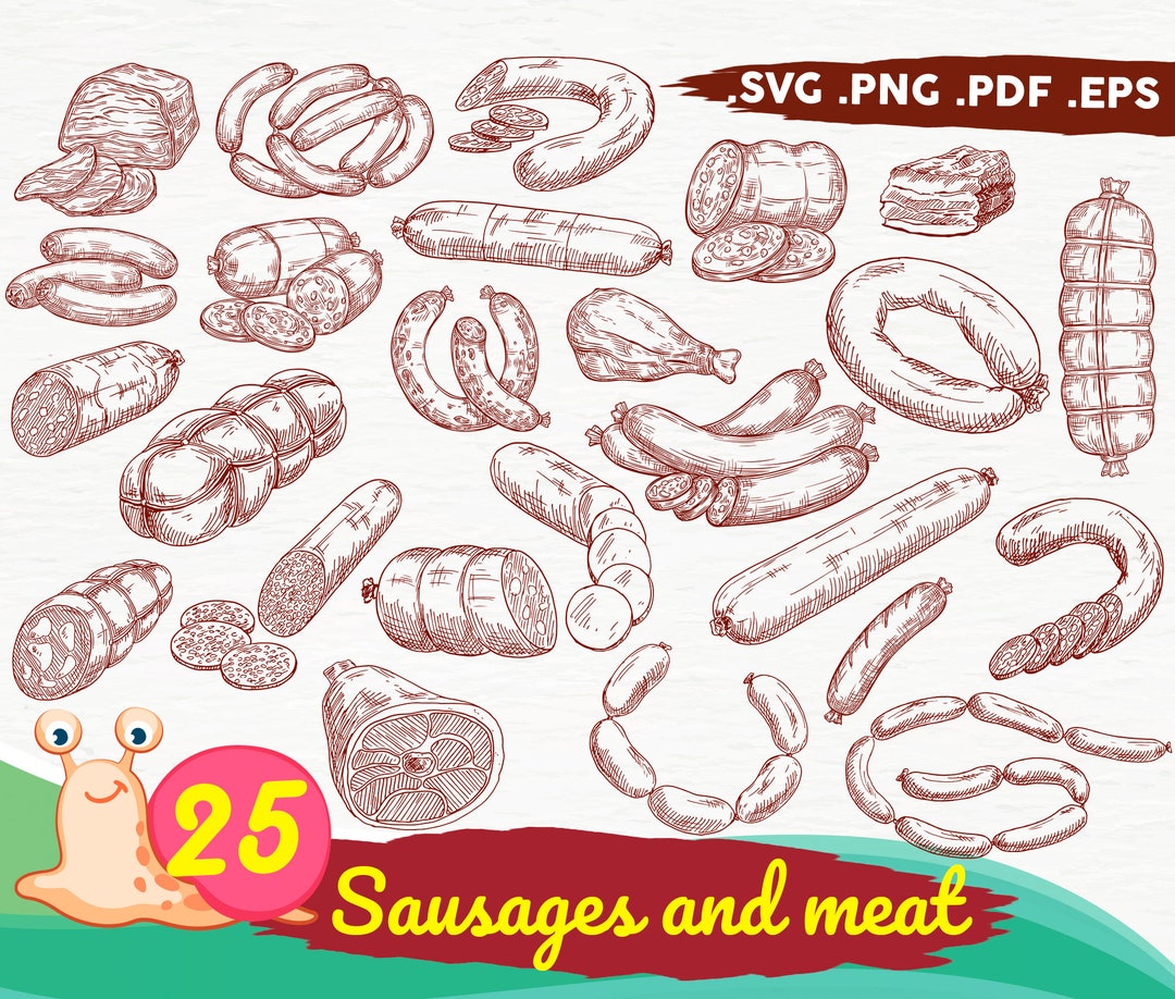 Sausage and Meat Svg,bundle, Pork Svg Clipart, Food Clipart, Bbq ...