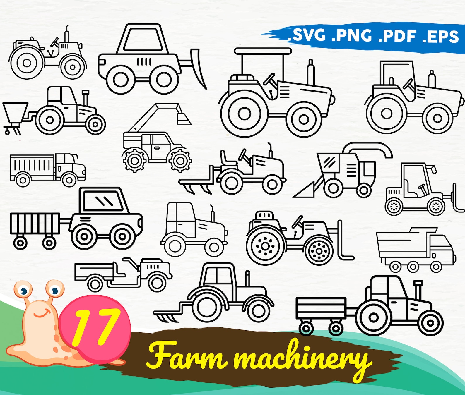 Farm Machinery Svg,tractor SVG Farm Tractor SVG Design Tractor Traktor ...