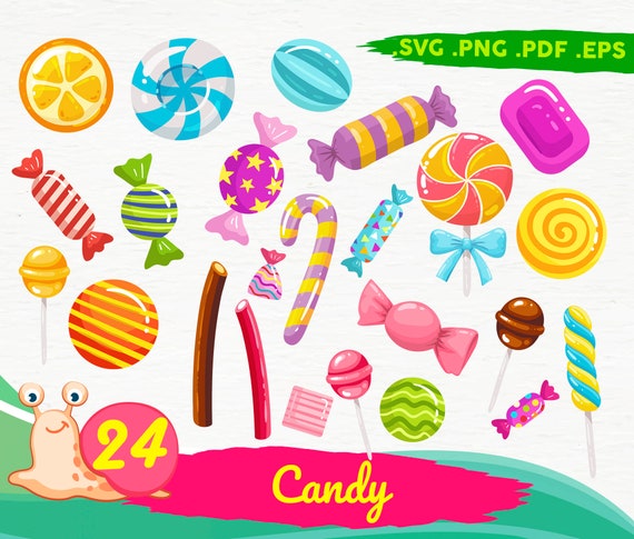 Candy SVG Candy Png Clipart Candy SVG Bundle Sweets | Etsy UK