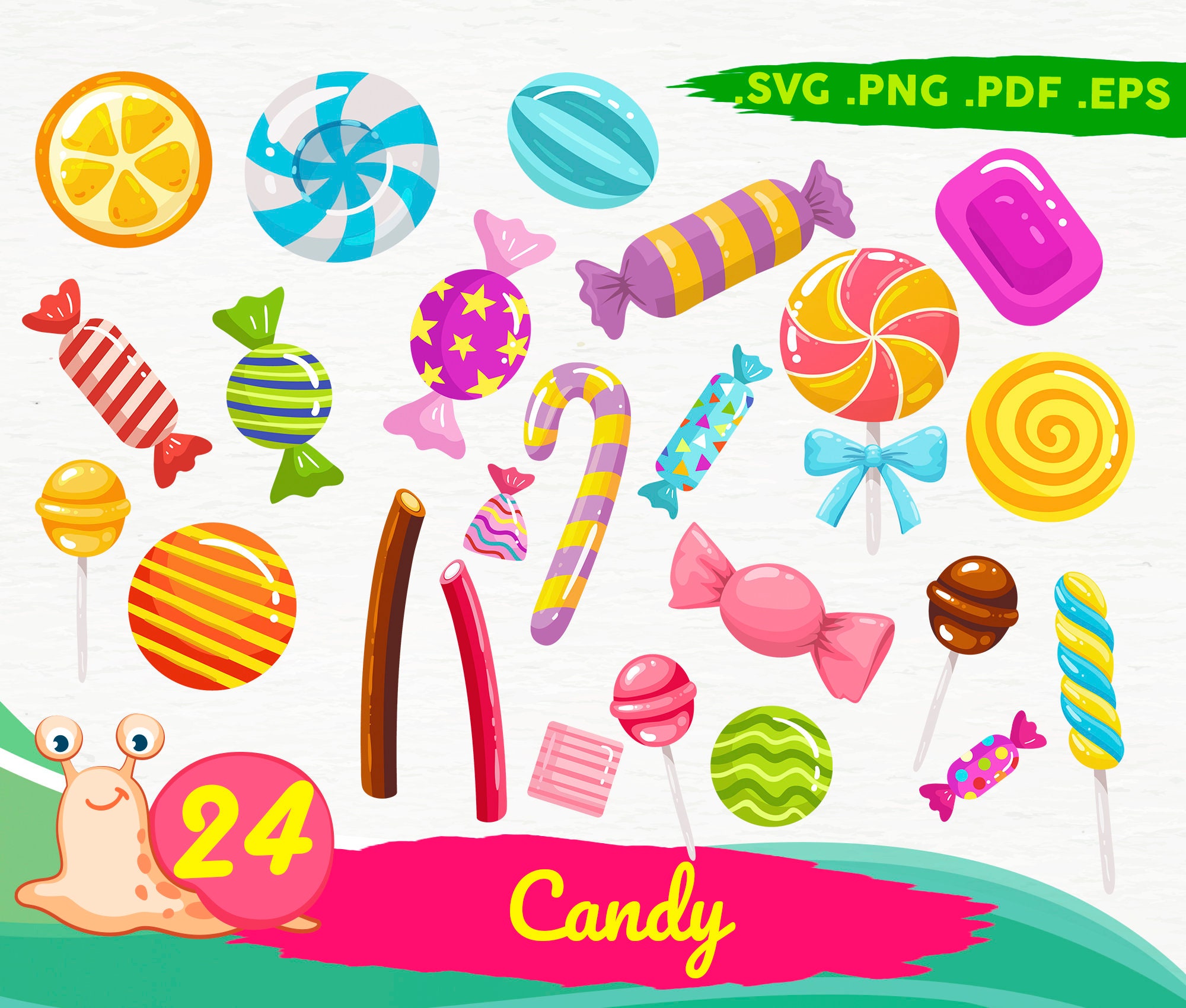 Candy SVG Candy Png Clipart Candy SVG Bundle Sweets | Etsy