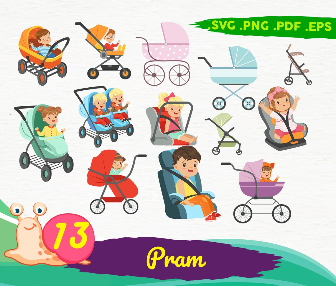 Pram Silhouette Pram Svg Stroller Svgpram - Etsy