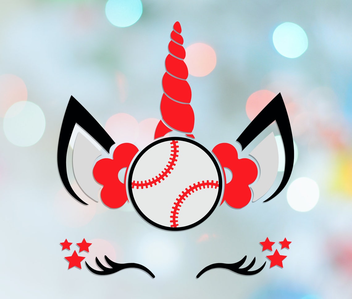 Baseball Unicorn SVG, Unicorn Face ,baseball Girl, Unicorn Face ...