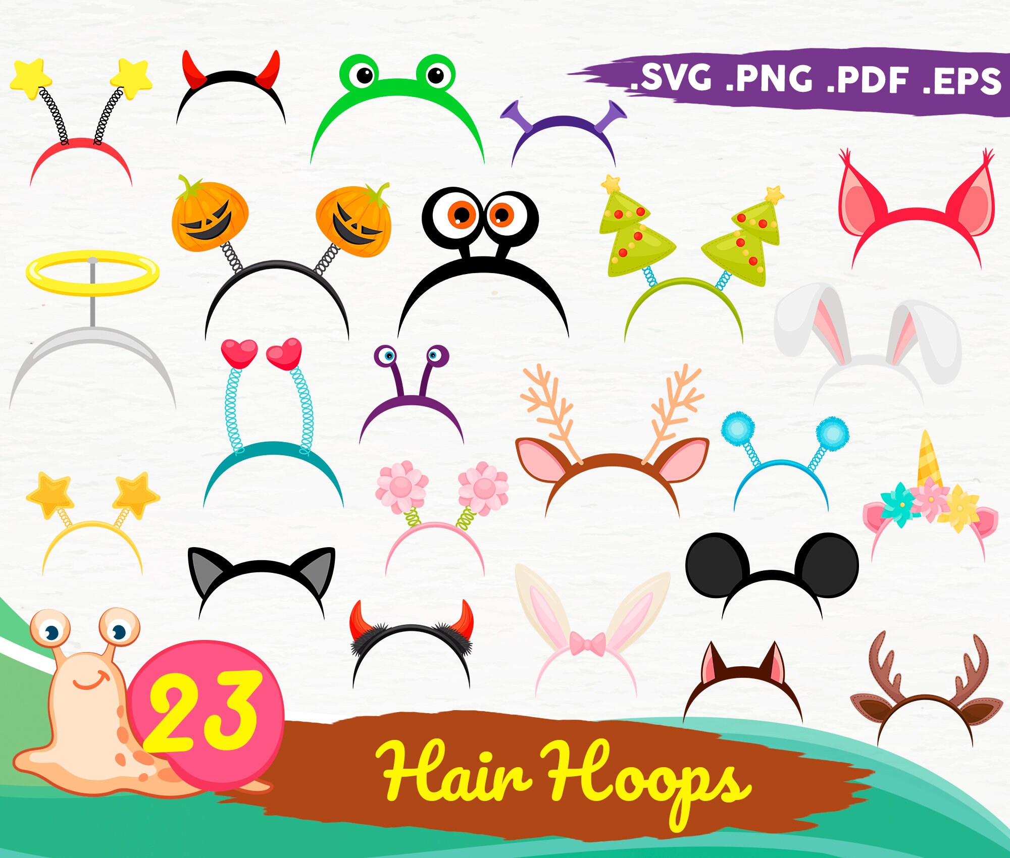 Hair Hoops Svg, Hoops Svg, Accesorise Hor Hair, Hoops for Kids Svg ...