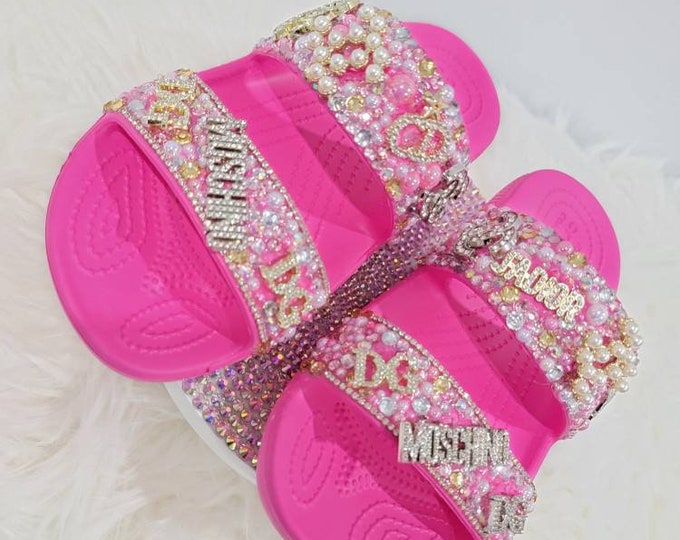 Bling Croc Slides | Etsy