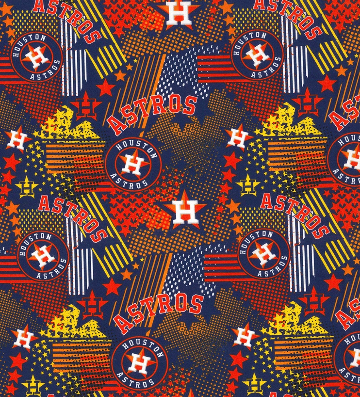Houston Astros Fabric / Astros Fabric / MLB Cotton Fabric / | Etsy