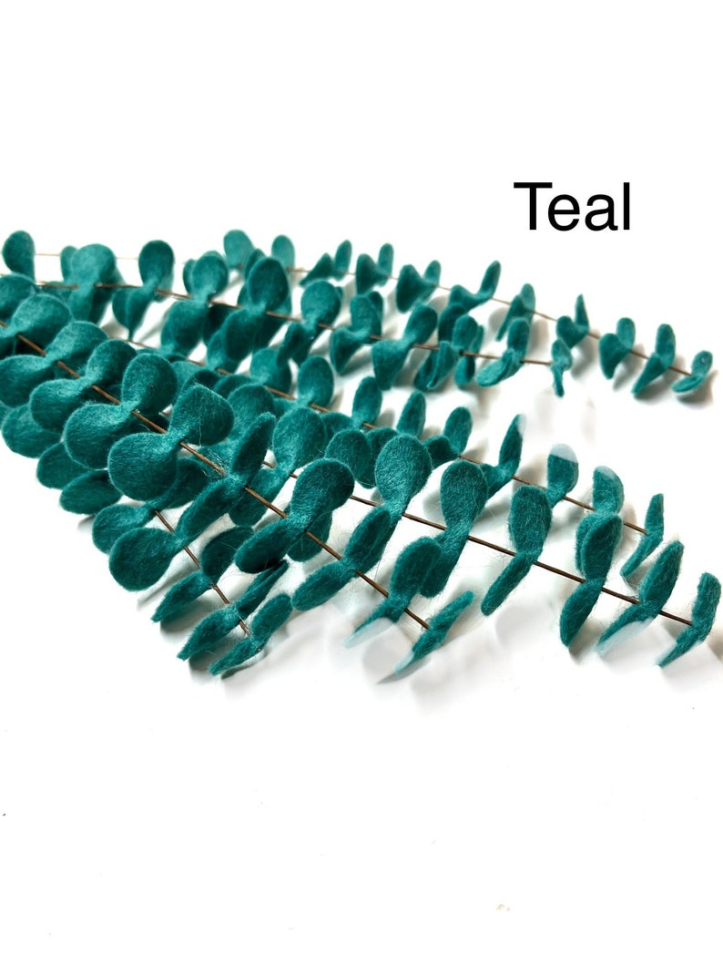 14” Eucalyptus Felt Stems, Felt Greenery, Felt Florals, Flower Bouquet ...