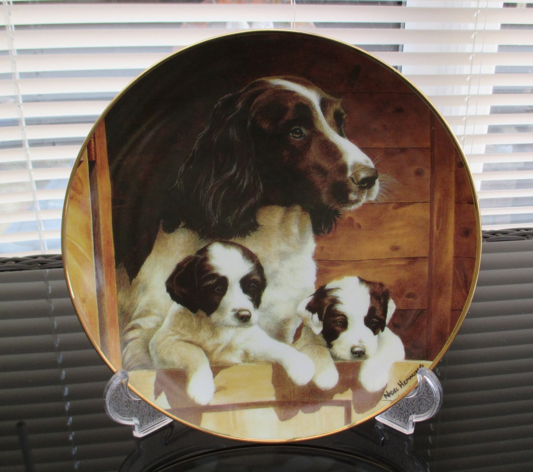 Franklin Mint Plate Mother's Pride - Dogs - Spaniel & Pups by Nigel ...