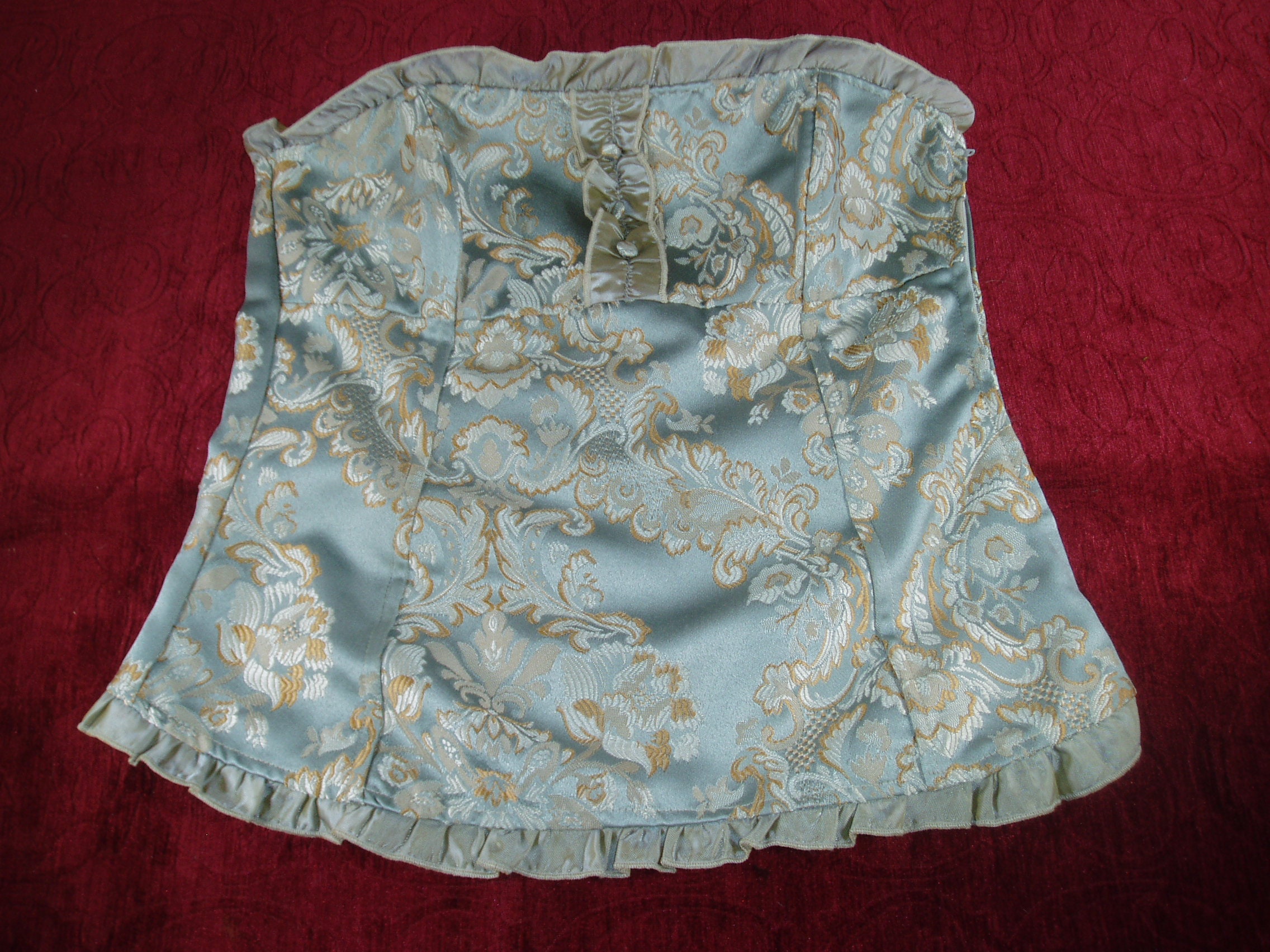 Ladies Powder Blue and Gold Basque. Size 12 UK. Size 8 USA. - Etsy