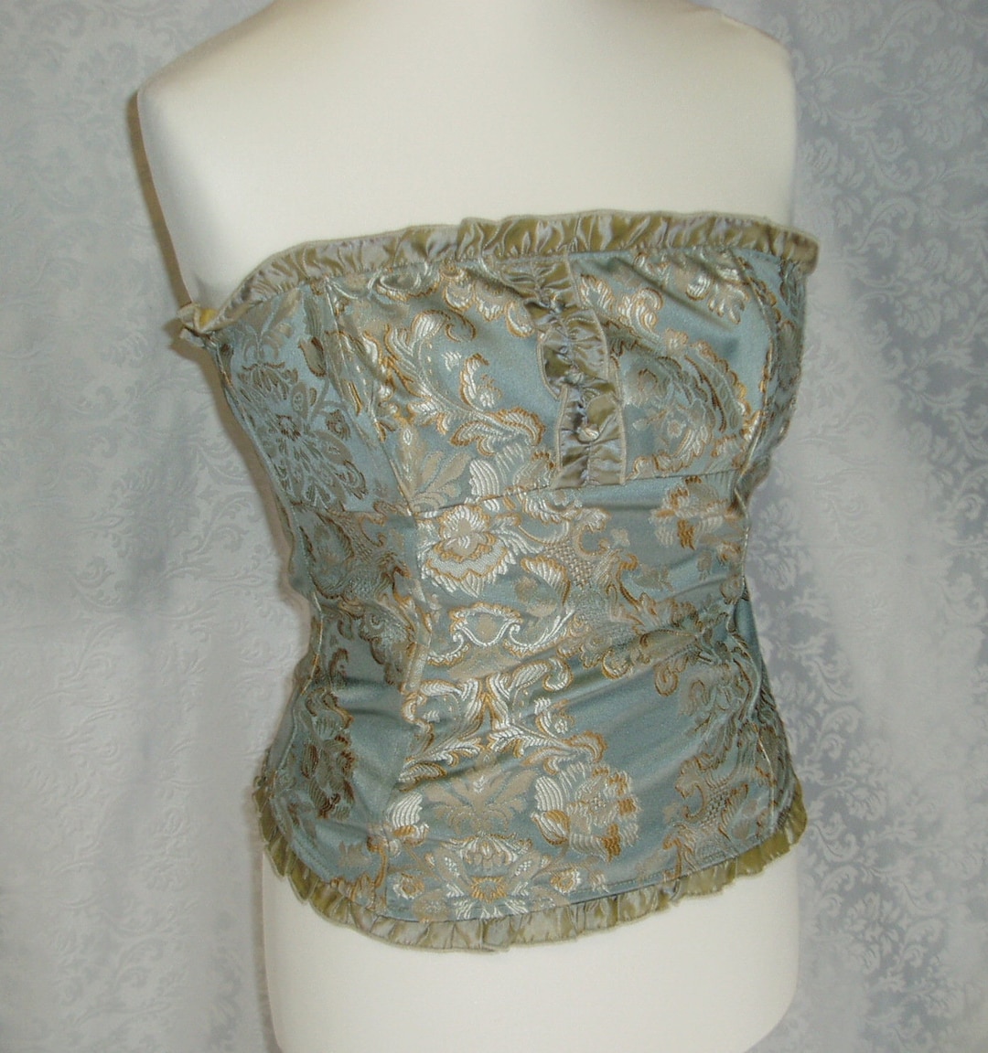 Ladies Powder Blue and Gold Basque. Size 12 UK. Size 8 USA. - Etsy