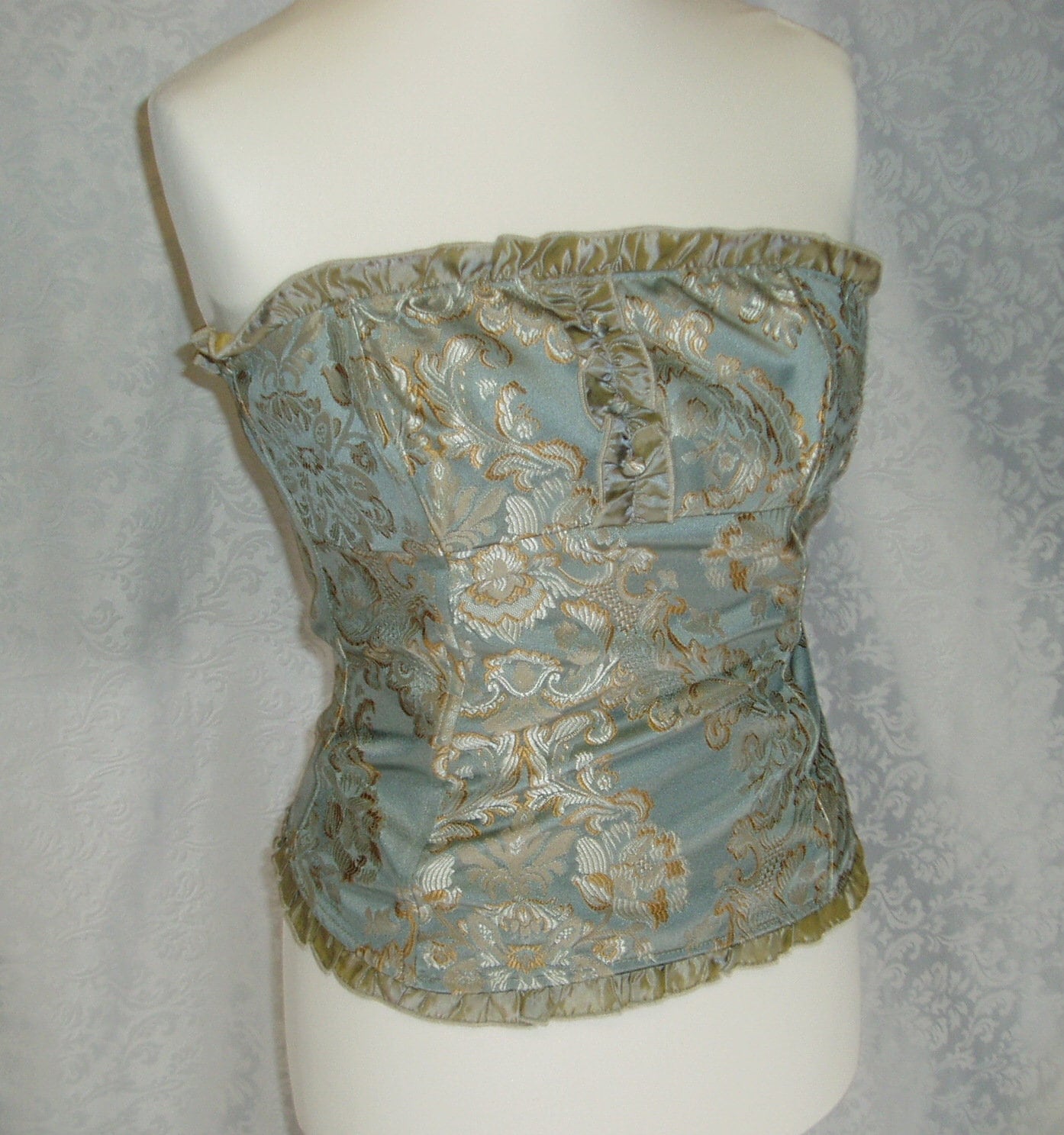 Ladies Powder Blue and Gold Basque. Size 12 UK. Size 8 USA. - Etsy