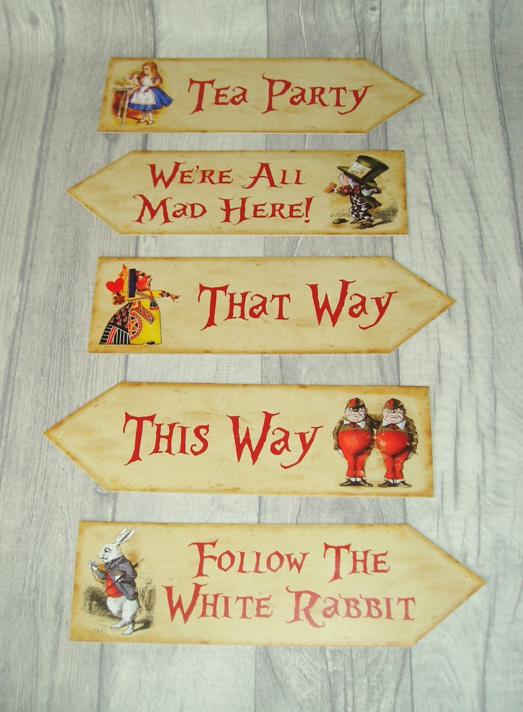 5 Mad Hatter Signs. Tea Party Signs. Alice in Wonderland. - Etsy