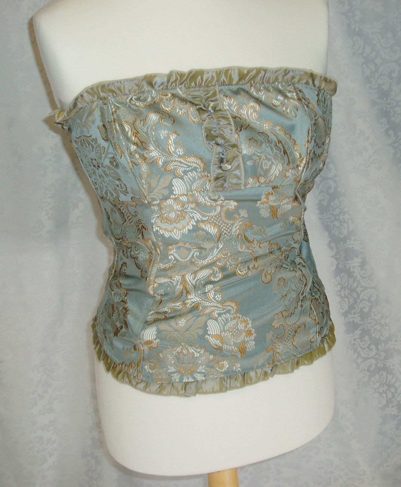 Ladies Powder Blue and Gold Basque. Size 12 UK. Size 8 USA. - Etsy