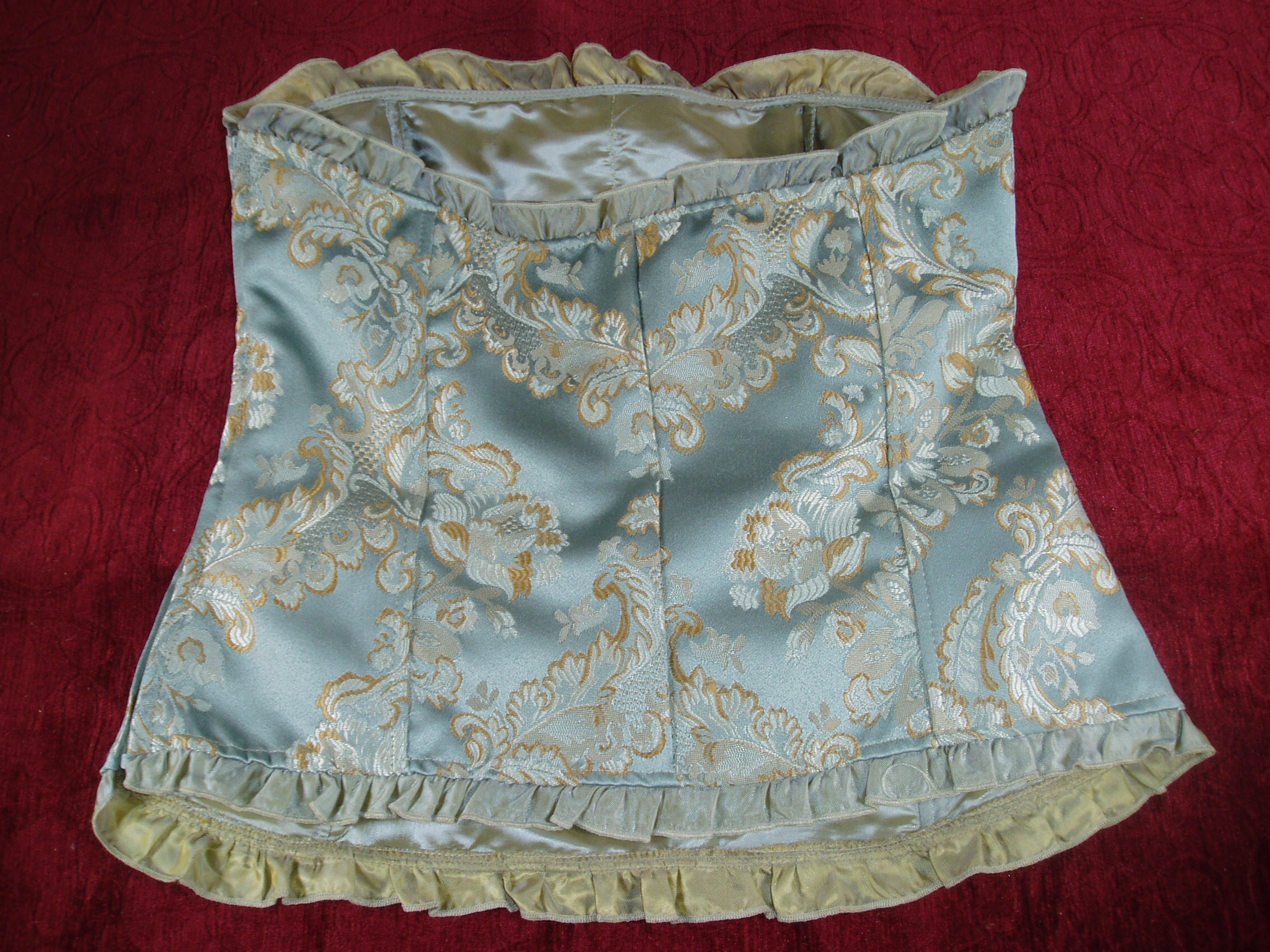Ladies Powder Blue and Gold Basque. Size 12 UK. Size 8 USA. - Etsy