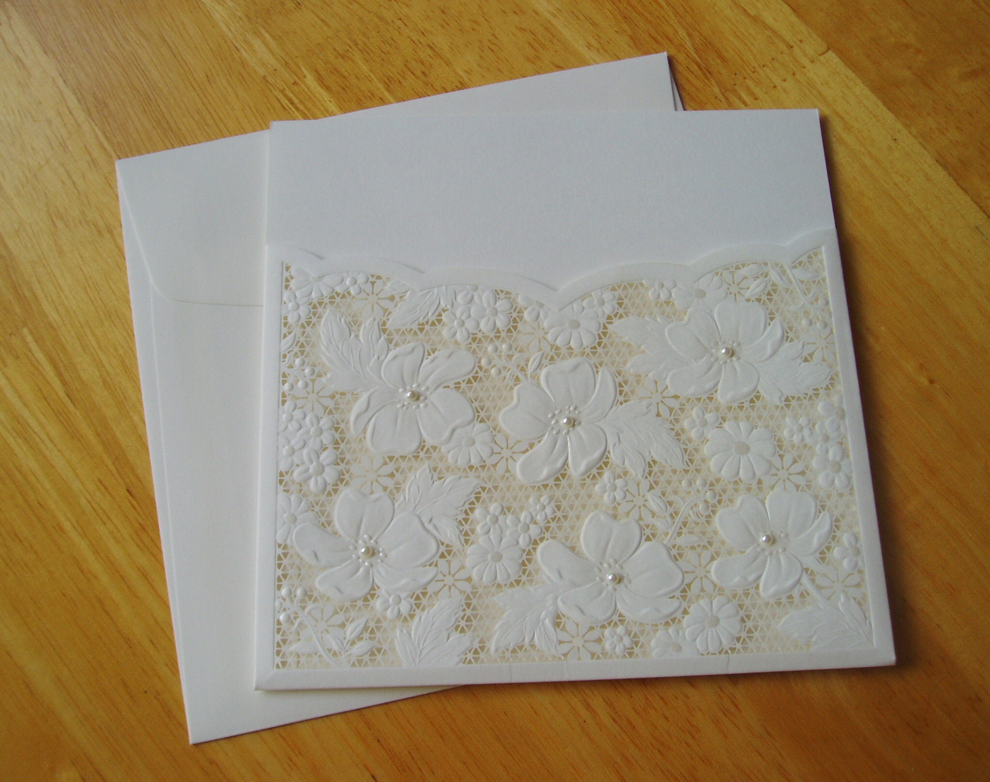 11 Pocket Invitations With Envelopes. Laser Cut Invitations With Pearl ...