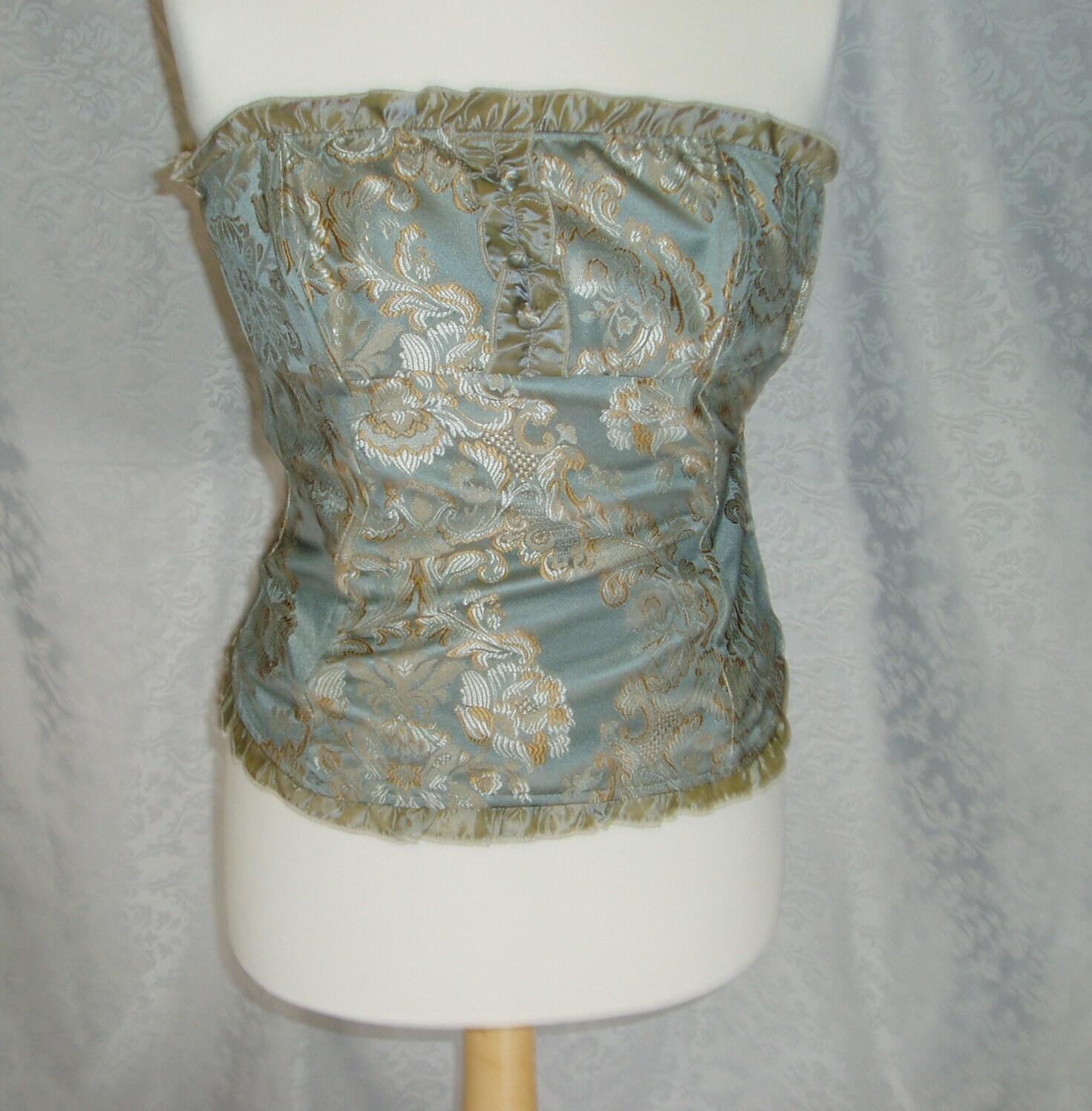 Ladies Powder Blue and Gold Basque. Size 12 UK. Size 8 USA. - Etsy