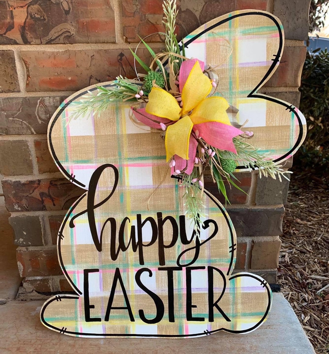 TEMPLATE: Happy Easter Bunny | Easter Bunny | Bunny Silhouette - Etsy