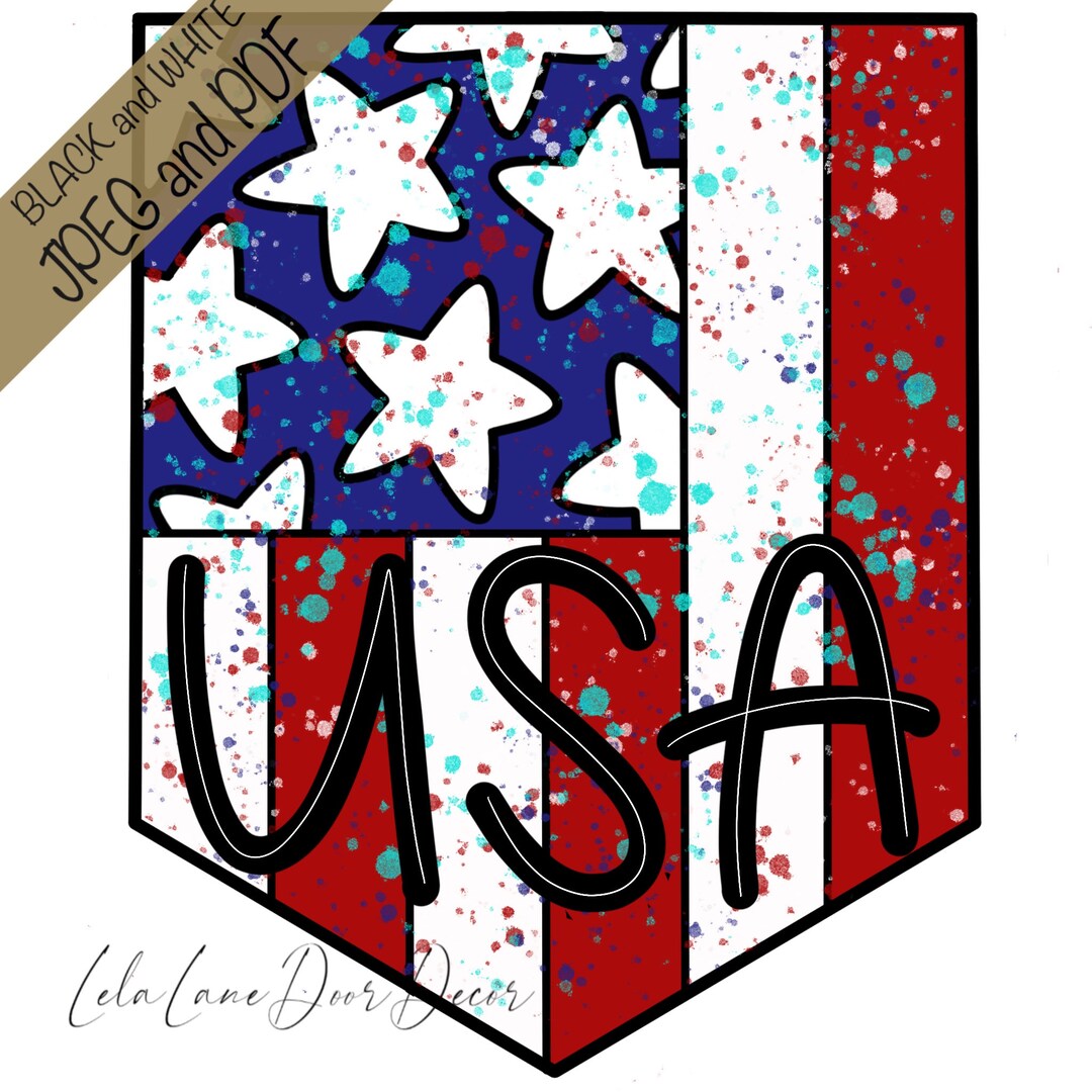 TEMPLATE: Patriotic, Flag, Banner, Usa, Template, Door Hanger - Etsy