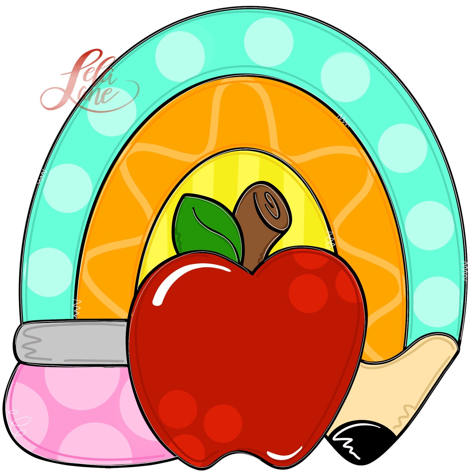 TEMPLATE: Rainbow Pencil | Teacher | Apple - Etsy