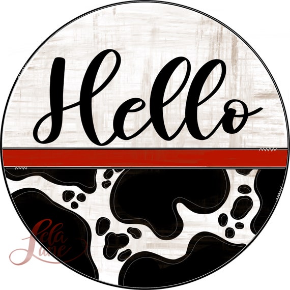 TEMPLATE: Hello Welcome Howdy Cow Print Country | Etsy