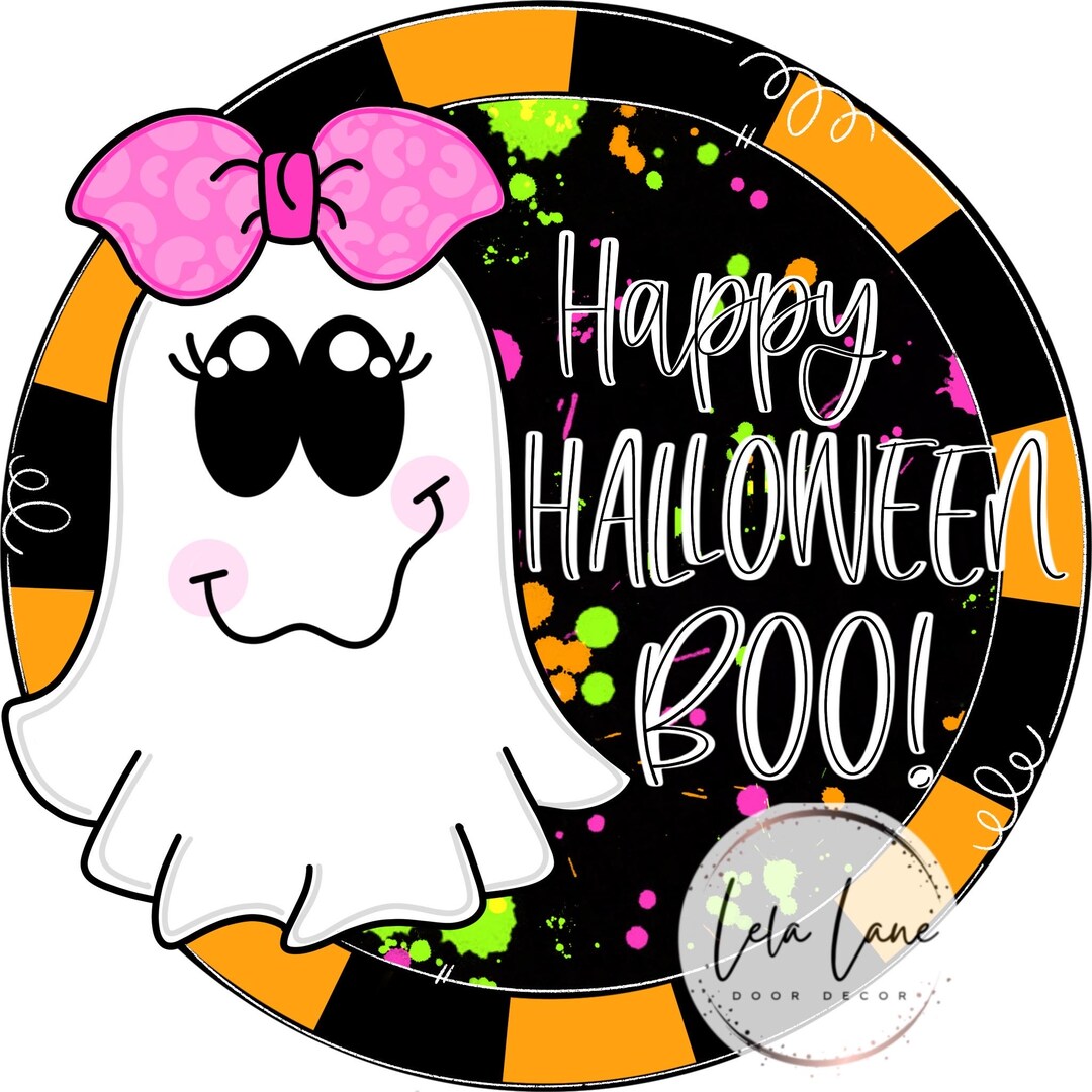 TEMPLATE: Happy Halloween Boo, Ghost, Halloween, Door Hanger, Template ...