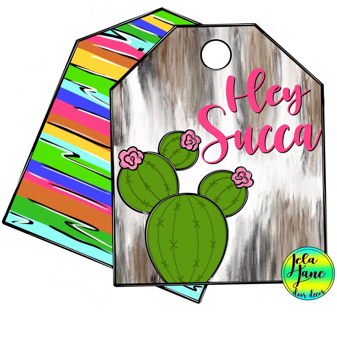 TEMPLATE: Hey Succa, Tags Template, Door Hanger Template - Etsy
