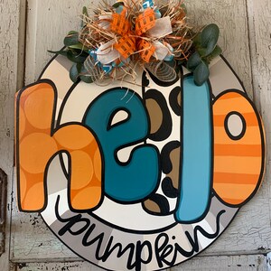 DOOR HANGER: Hello Pumpkin - Etsy