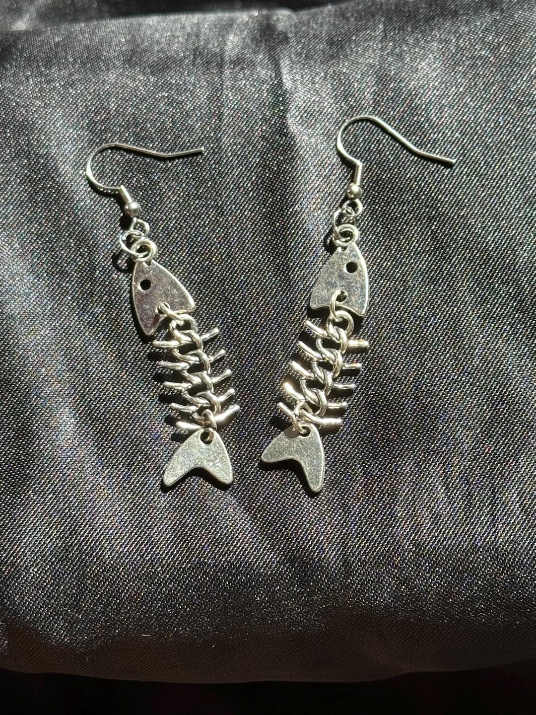 BARBED WIRE FISH Earrings,skeleton Fish Earrings,boney Fish Earrings ...