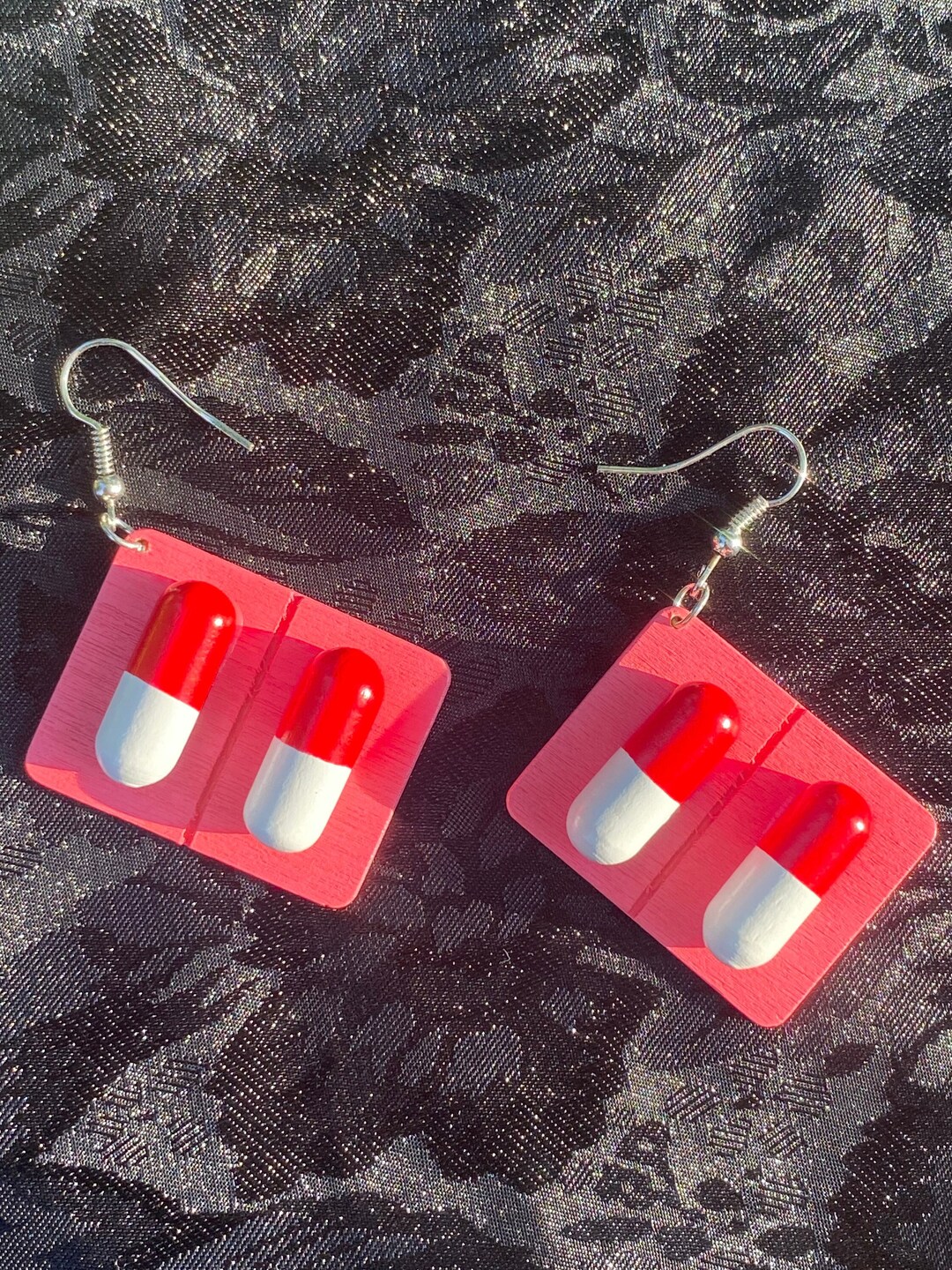LOVE PILL Earrings,pill Shaped Earrings,pink Pill Earrings,nursing ...