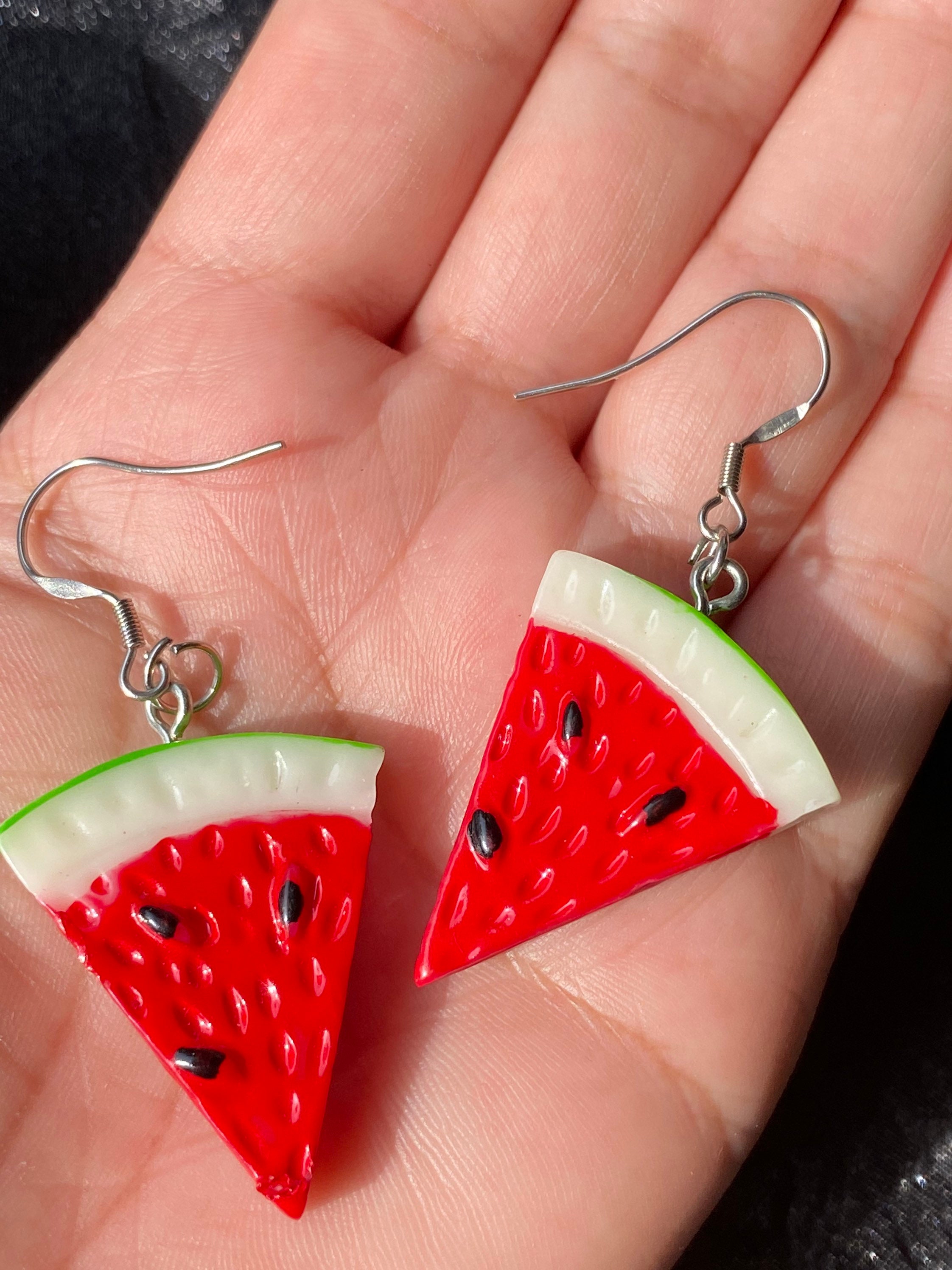 WATERMELON SLICE Earrings,big Watermelon Earrings,watermelon Drop ...