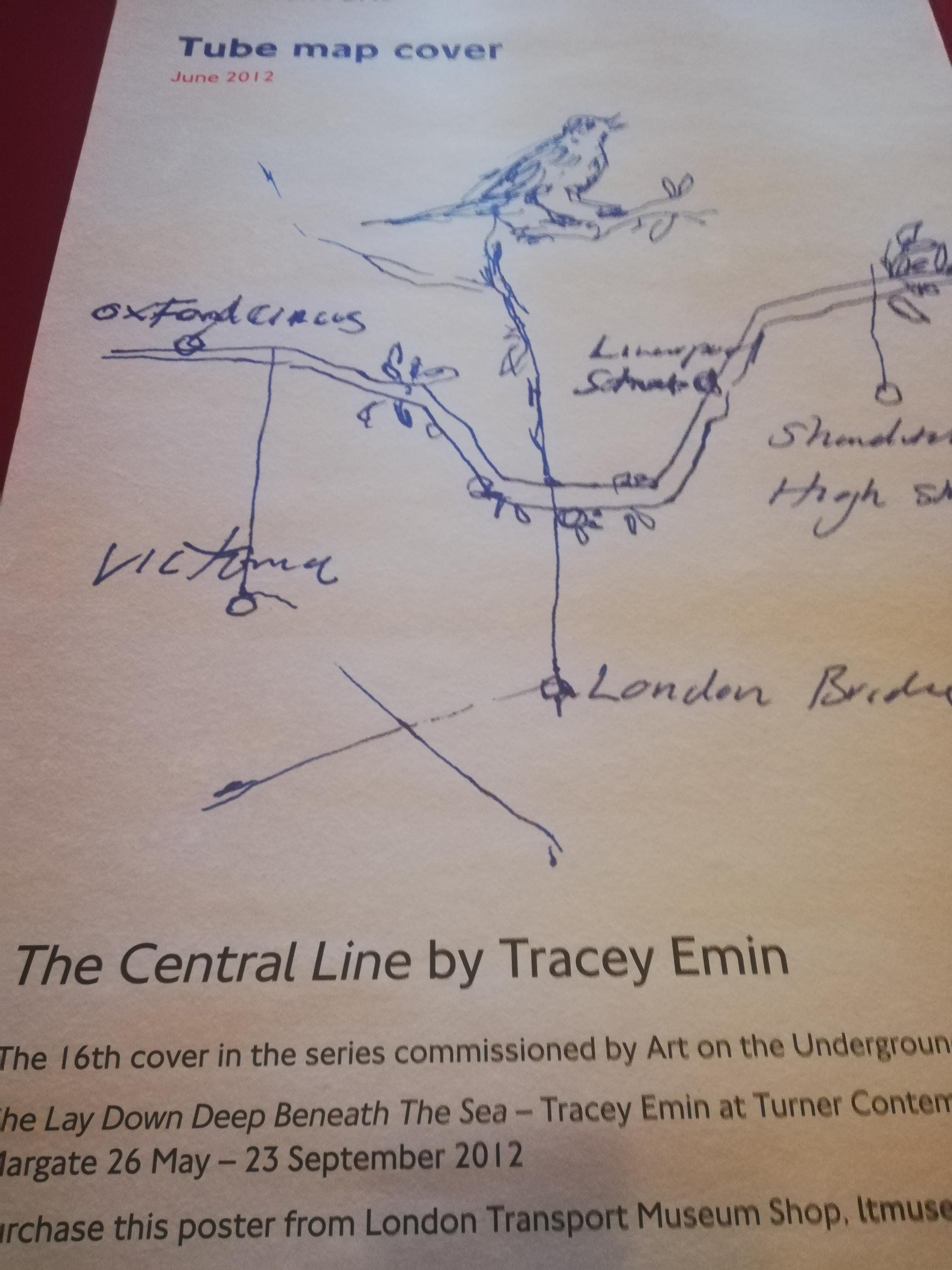 Tracey Emin The Central Line Tube Map Poster 2012 - Etsy.de