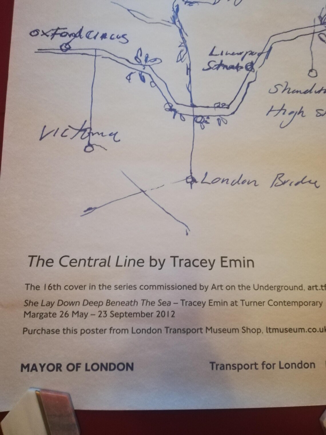 Tracey Emin The Central Line Tube Map Poster 2012 - Etsy.de