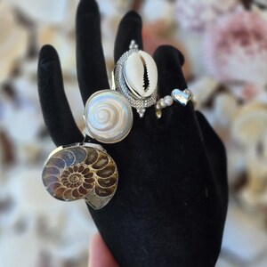 Seashell Ring: Boho Beach Jewelry, Adjustable Band - Etsy