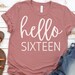 Hello Sixteen Shirt Hello 16 Shirt Sweet 16 16th Birthday - Etsy