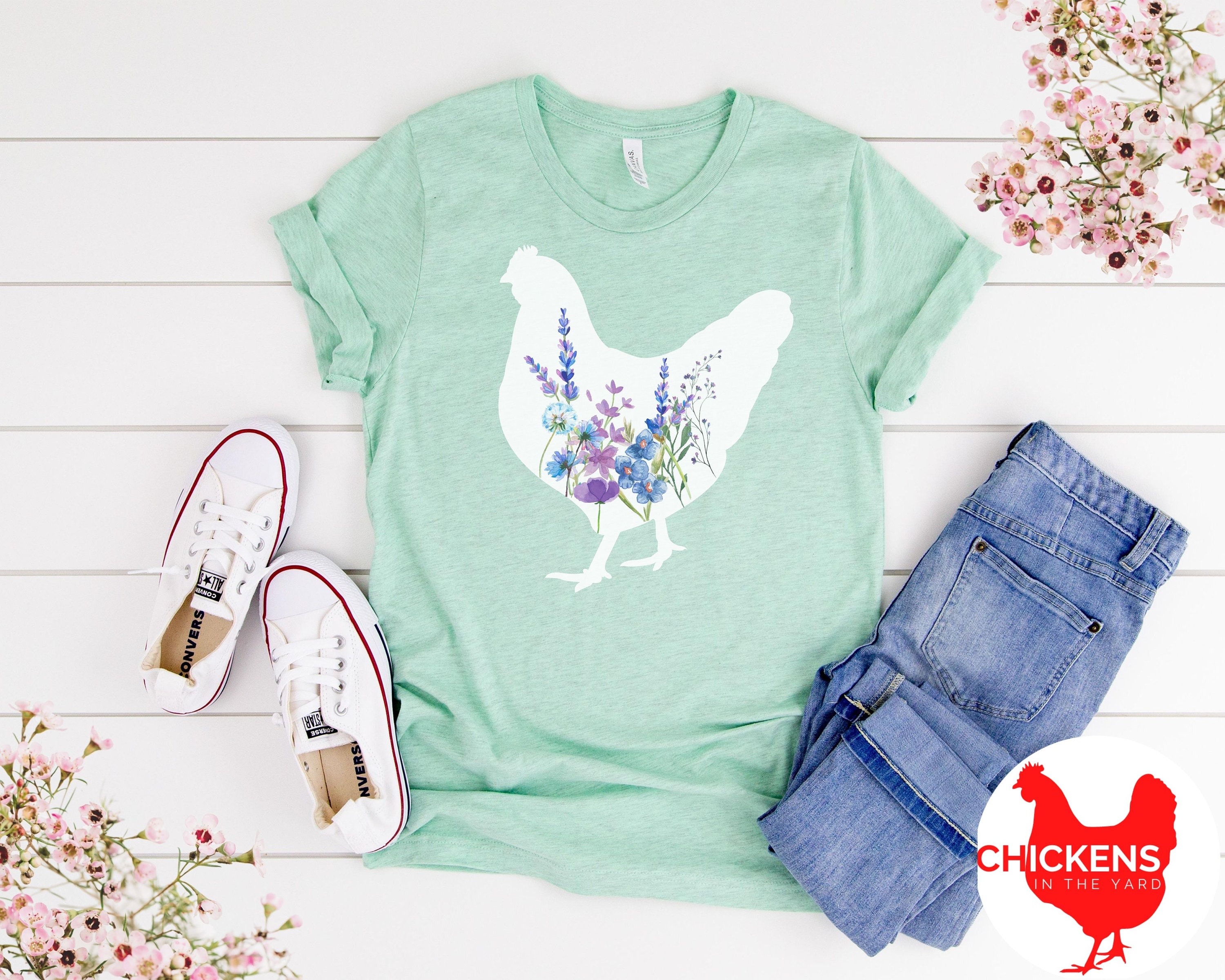 Floral Chicken Shirt Chicken Shirt Farm Shirt Chicken Lover - Etsy UK