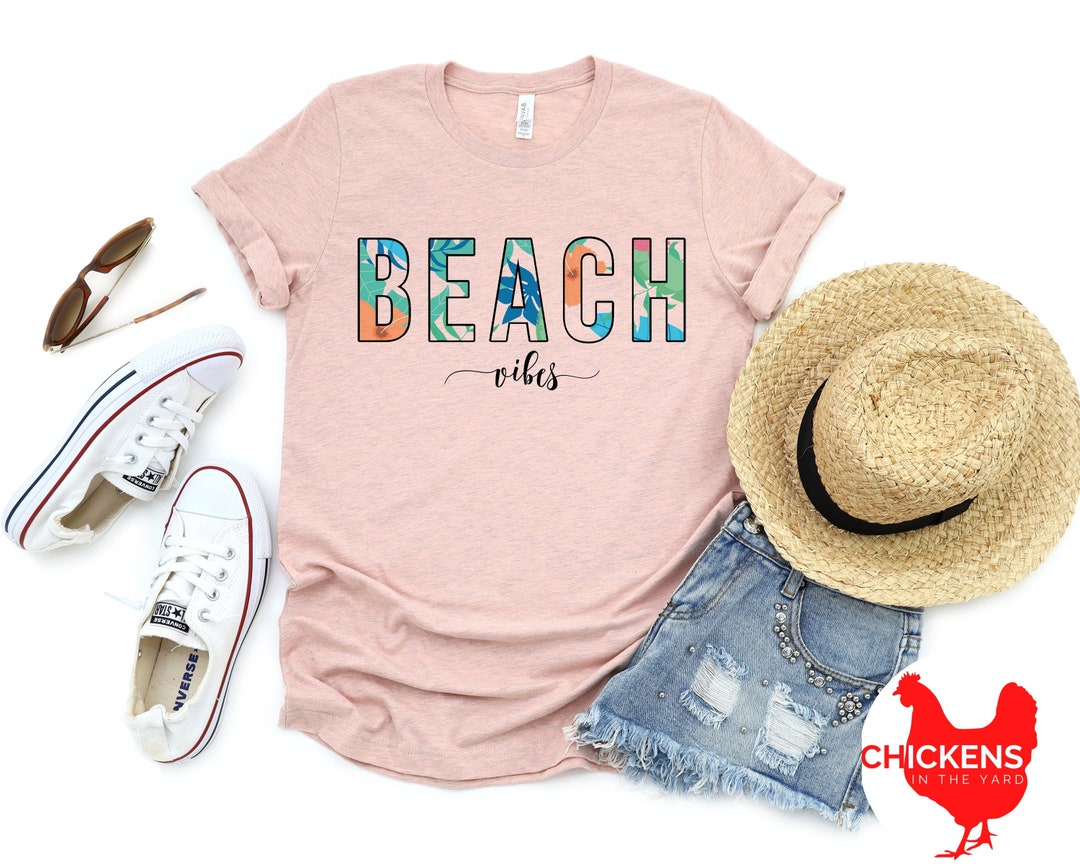 Beach Vibes Shirt, Floral Beach Shirt, Beach Life, Beach Days, Matching ...