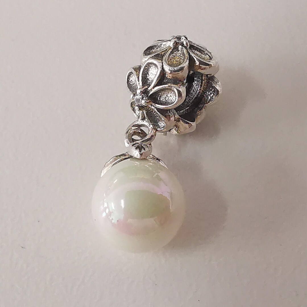 Pandora Silver Garden Odyssey Pearl Dangle Charm - Etsy
