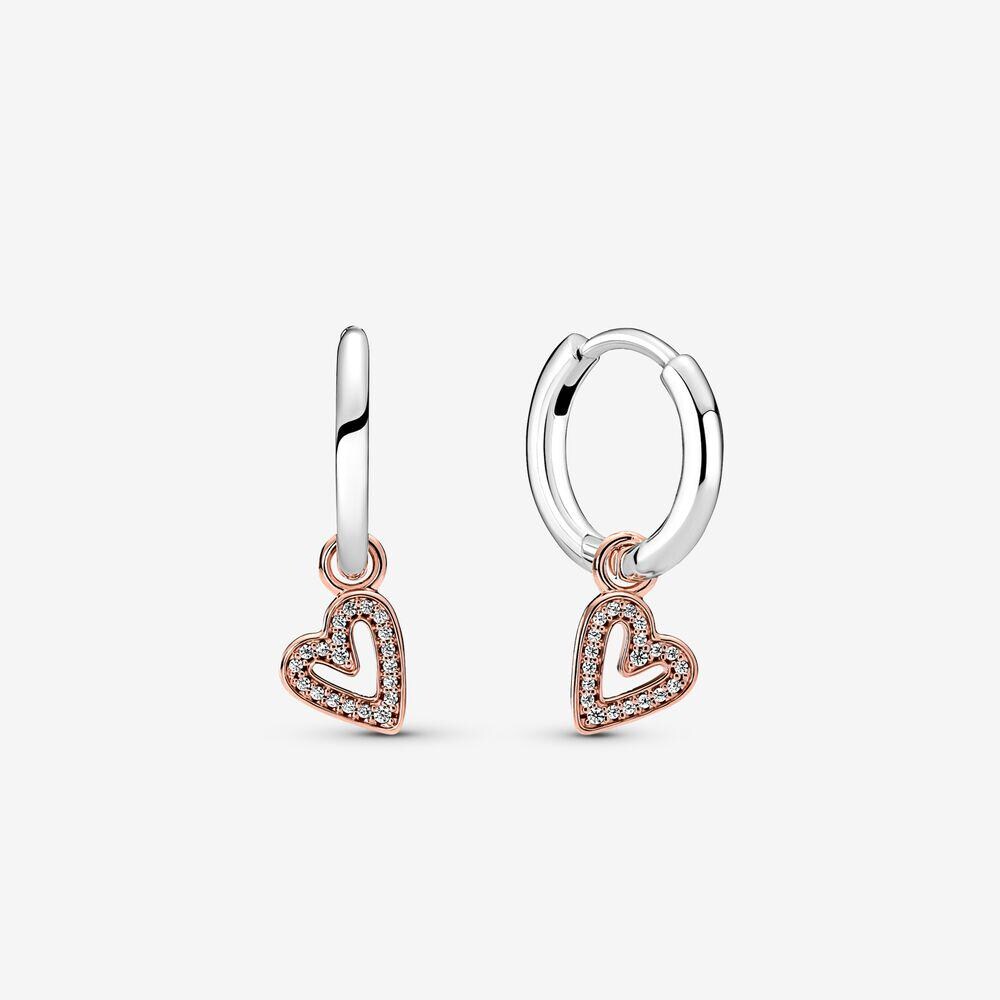 Pandora double heart earrings store
