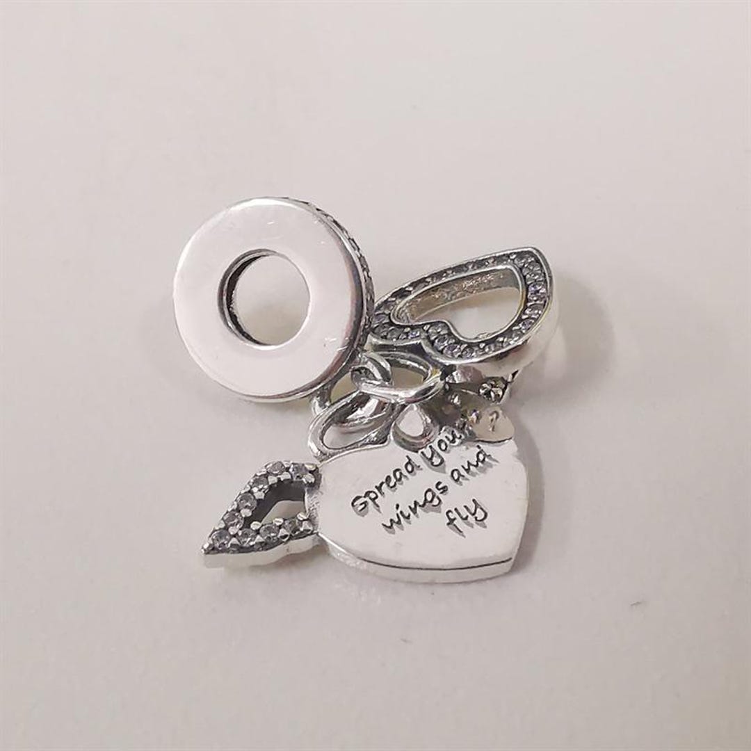 Pandora Heart and Angel Wings Charm S925 Ale - Etsy
