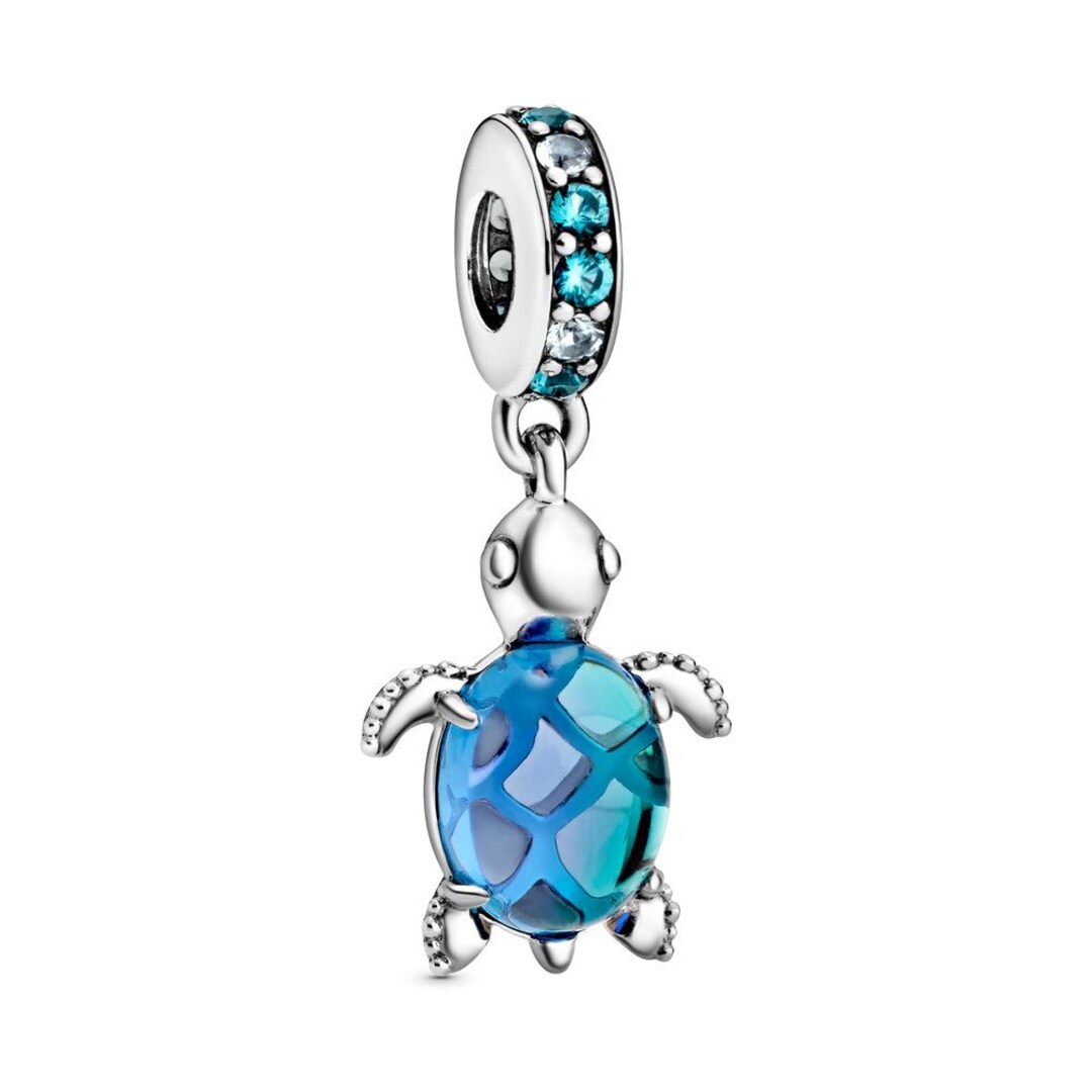 Cute Turtle Dangle Charm S925 Blue Murano Sea Turtle Charm - Etsy