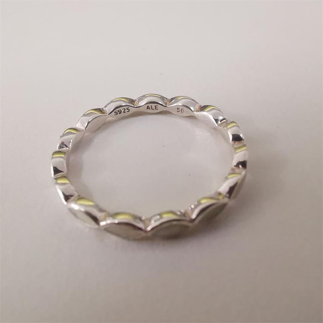 Pandora White Enamel Twist Stacker Ring - Etsy