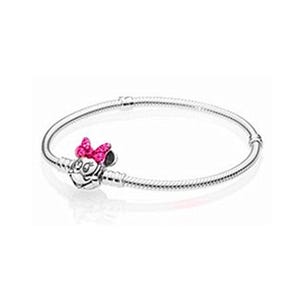 Pandora Minnie Mouse Clasp Snake Chain Bracelet S925 - Etsy