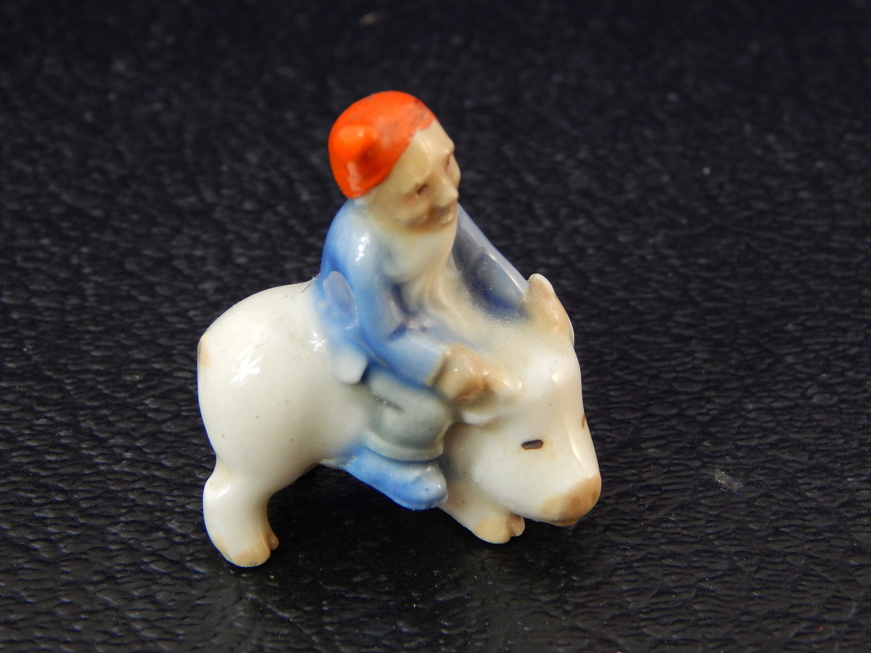 Vintage Elf Riding Pig Figurine Miniature Porcelain Gnome Hobbit ...