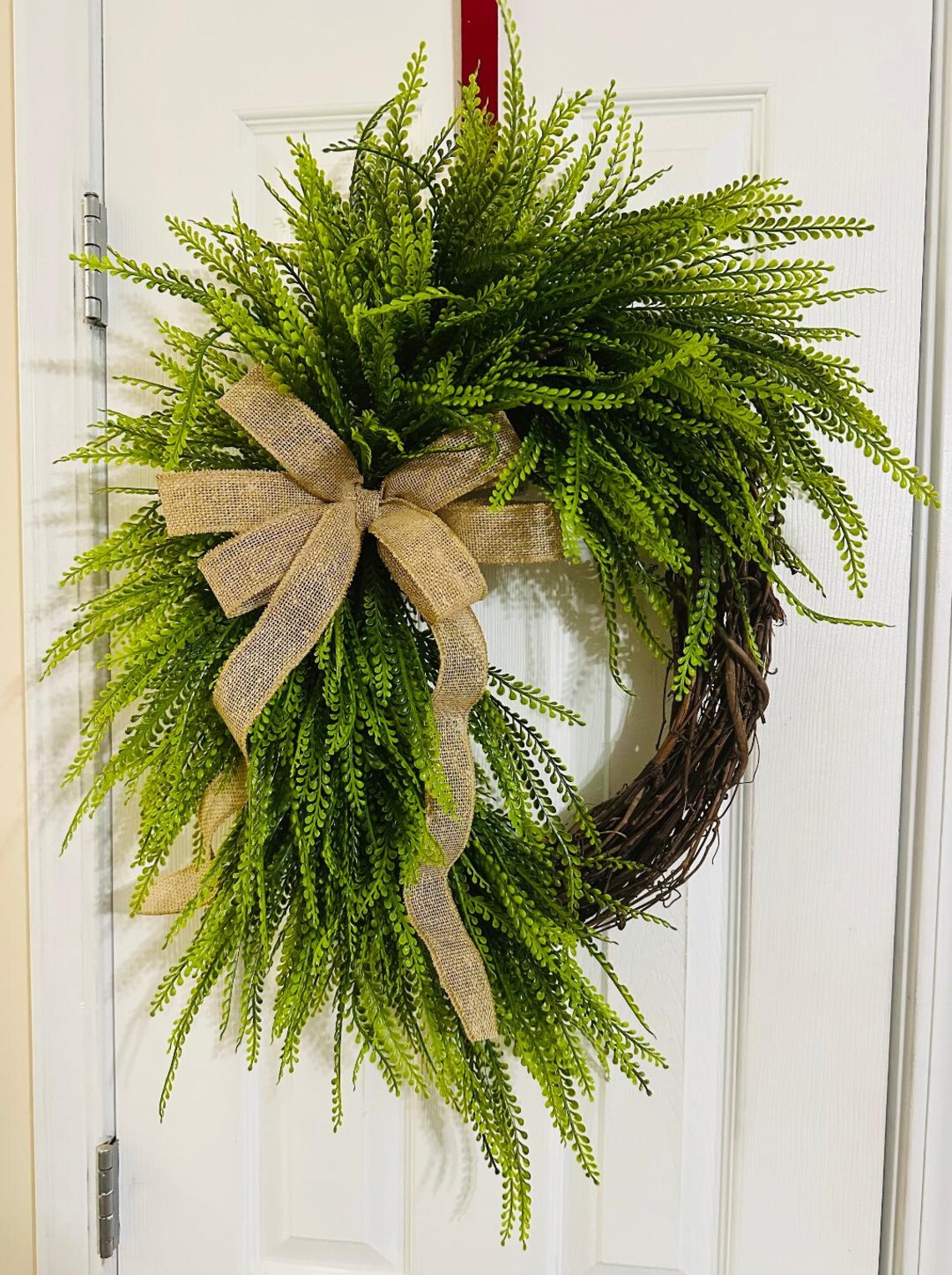 Grapevine Beadgrass Wreath - 14 Inch Base With Natural Large Bow ...