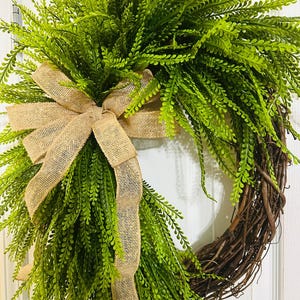 Grapevine Beadgrass Wreath - 14 Inch Base With Natural Large Bow ...