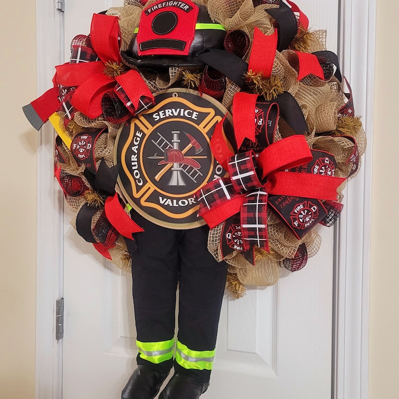 Firefighter Wreath - Etsy