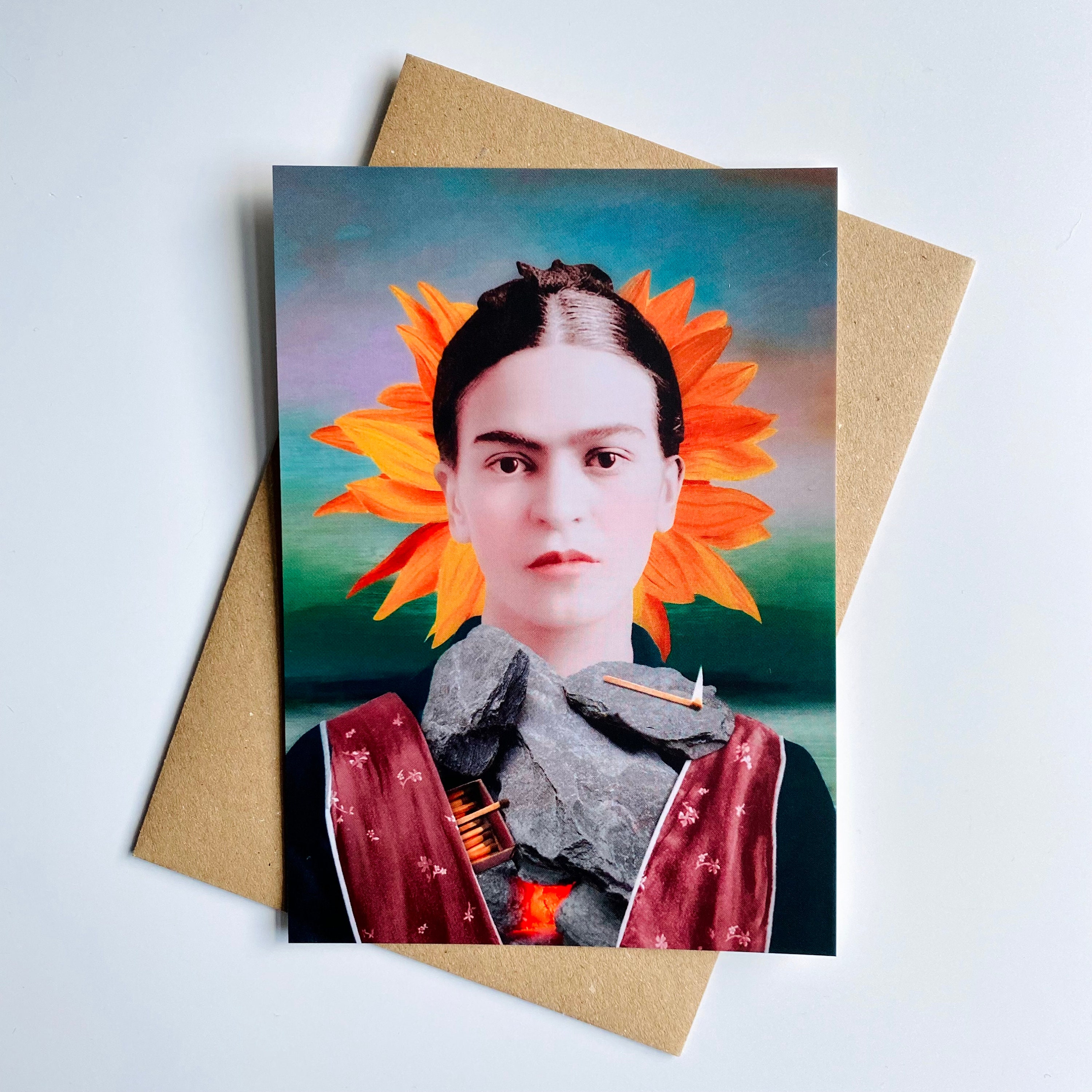 Frida Kahlo Postcards 2, Surreal Collage Artwork Small Print Post Card ...