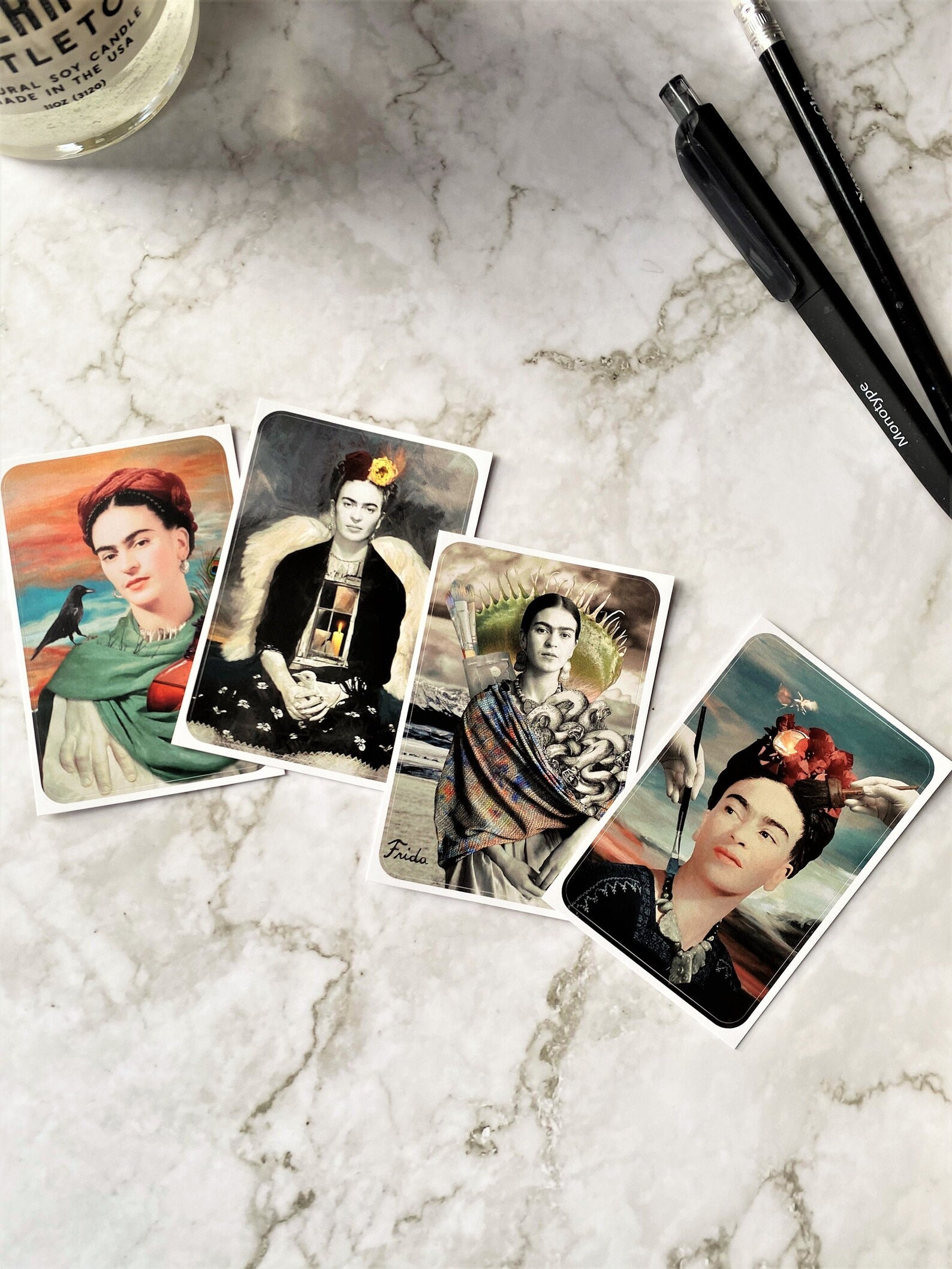Frida Kahlo Stickers, Surreal Collage Art, Vinyl Decals - Etsy